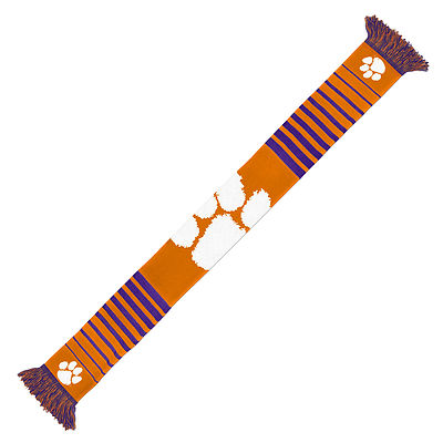 Clemson Tigers Scarf Knit Winter Neck NEW NCAA - Big Logo - Team Colors ...