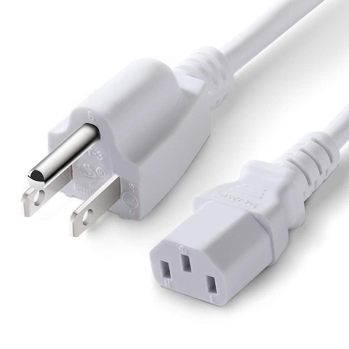 White Replacement Power Cord for Computer Monitor TV | eBay