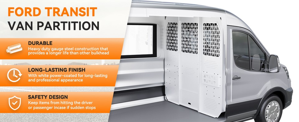 Van Partition Bulkhead Fit for Ford Transit Medium Roof 150 250 350 NEW ...