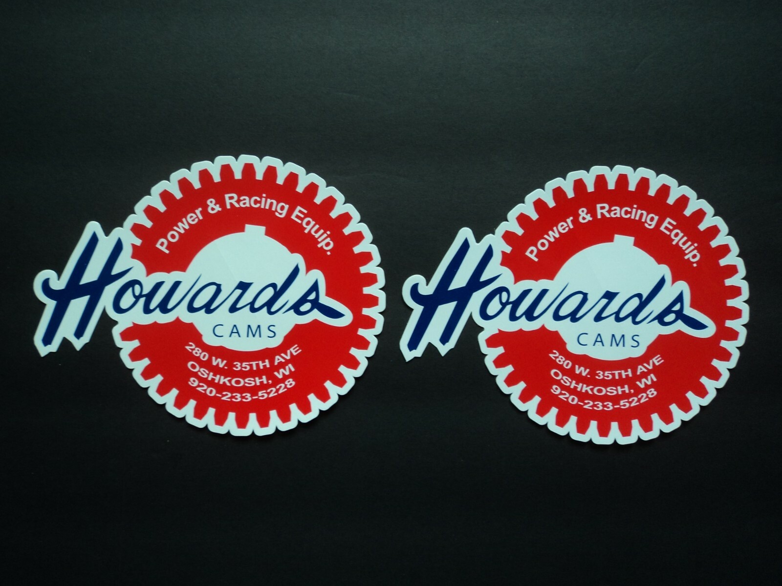 Lot of 2 HOWARDS CAMS NHRA drag racing NASCAR contingency decals ...