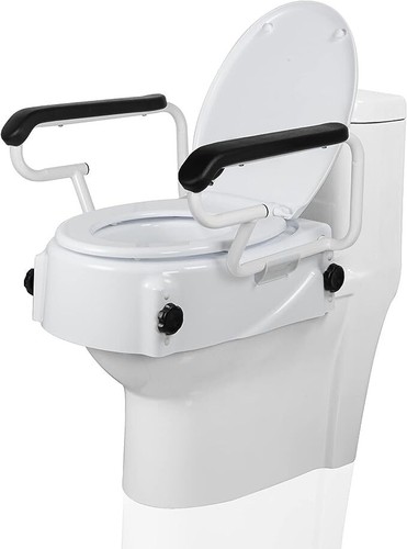 Toilet Seat Riser with Flip Up Handles Raised Toilet Safety Seat for ...