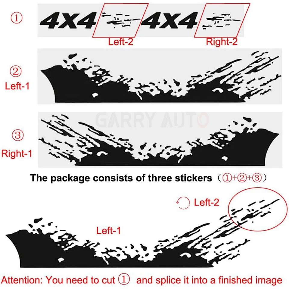 Car Vinyl Splash Decal Side Body Decoration Graphics Stickers Truck ...