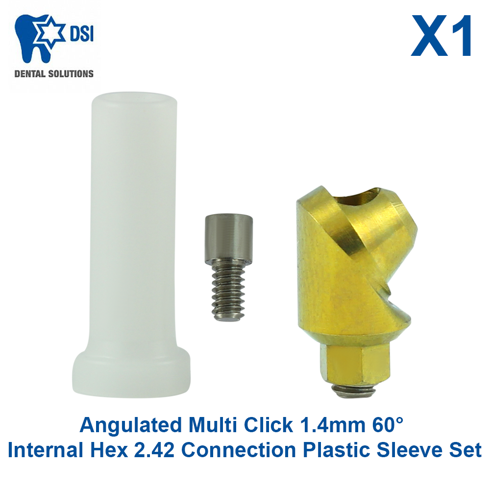 DSI Dental Angulated Multi Unit 1.4mm 60° Int Hex 2.42 Plastic Sleeve ...