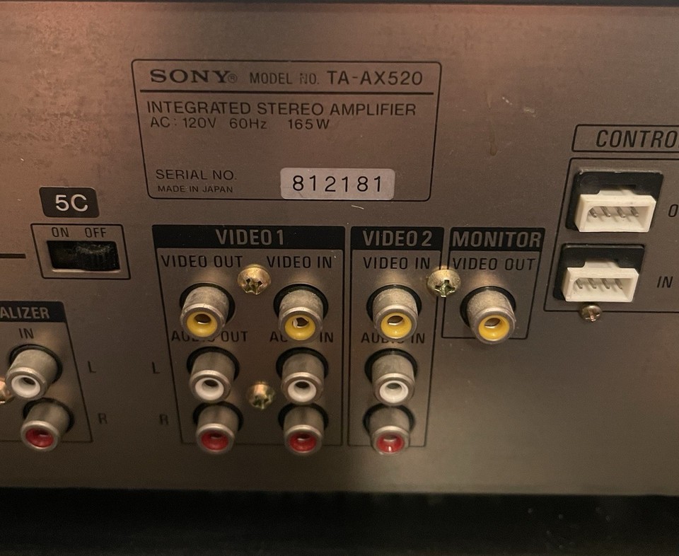 SONY TA-AX520 Integrated Stereo Amplifier Vintage Tested Made In Japan ...