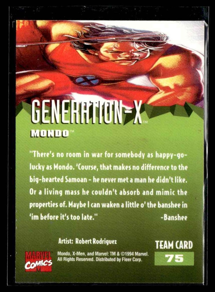 1994 FLEER MARVEL COMICS MONDO GENERATION X #75 | eBay