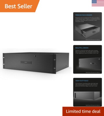 Aluminum Faceplate Rack Mount Drawer with Lock & Key - 4U Size for 19 ...