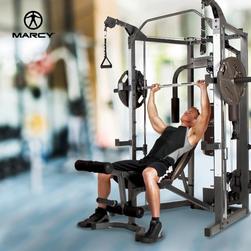 Marcy SM-4008 Smith Machine with Bench and Weight Bar for sale online ...