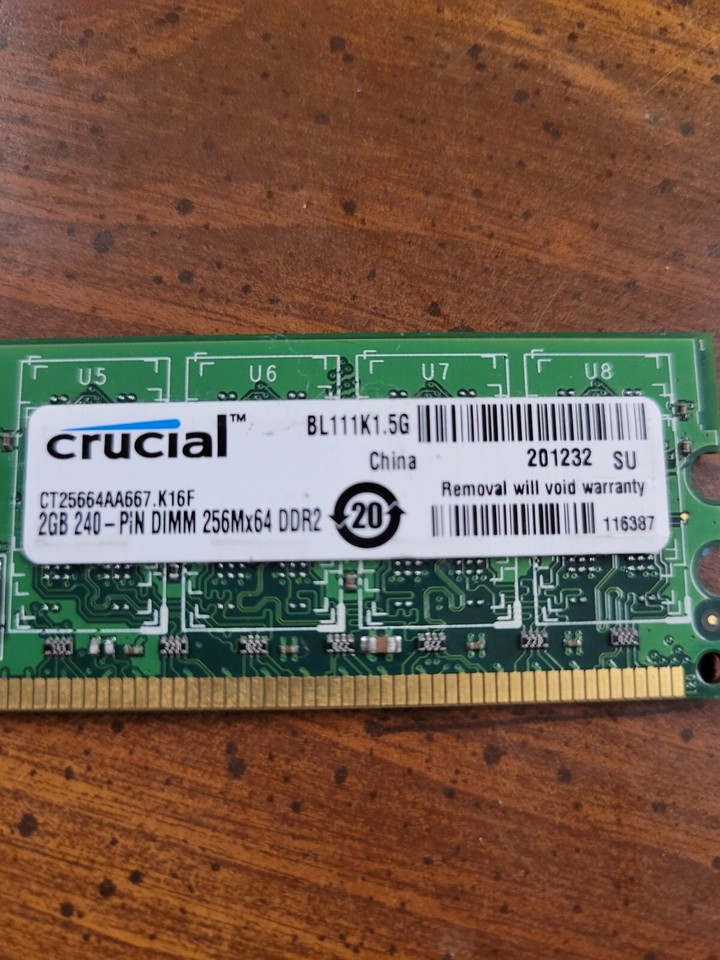 Crucial 2GB DDR2 PC2-5300 DDR2-667MHz non-ECC Unbuffered CL5 | eBay