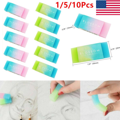 1-10X Jelly Rubber Eraser Soft Durable Flexible Cube Eraser Student ...