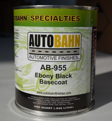 Autobahn Ebony Black Base Coat AB-955 Quart Size Auto Paint GM WA 8555 ...