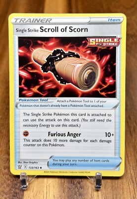 Single Strike Scroll Of Scorn 133/163 Non Holo Battle Styles Pokemon ...