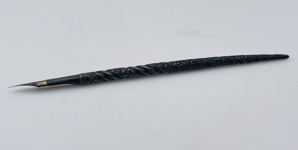Antique Sterling Silver Repousse Pattern Long Fountain Dip Pen | eBay