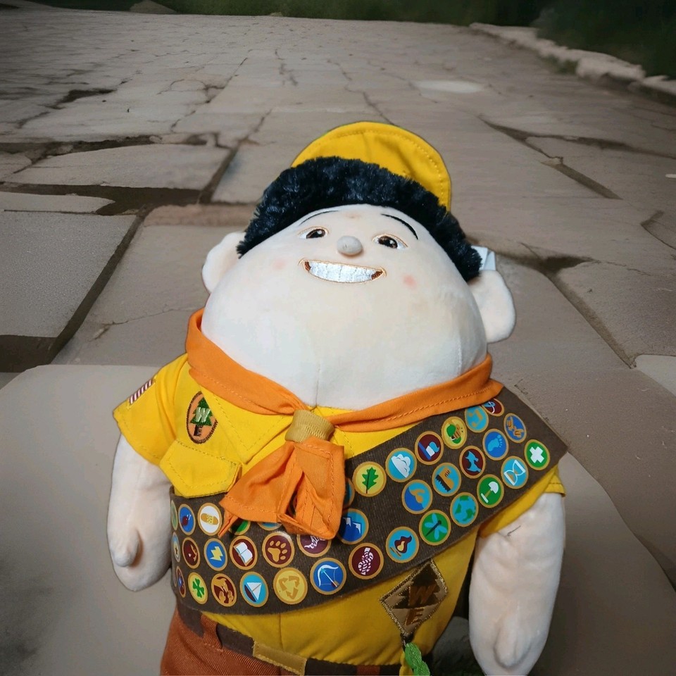 Disney Pixar 10th Anniversary Up Disney Store Russell Boy Scout Stuffed ...