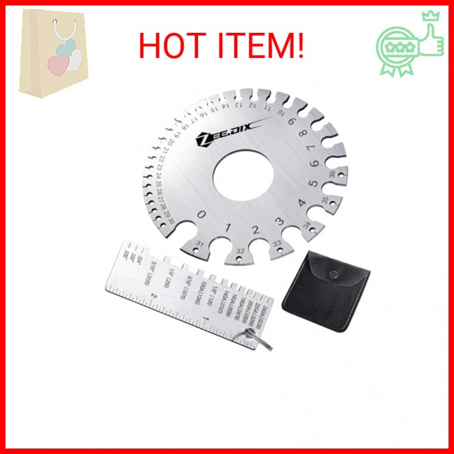 ZeeDix Wire Gauge Measuring Tool (2 Pcs) - Round Dual Sided Metal Sheet ...