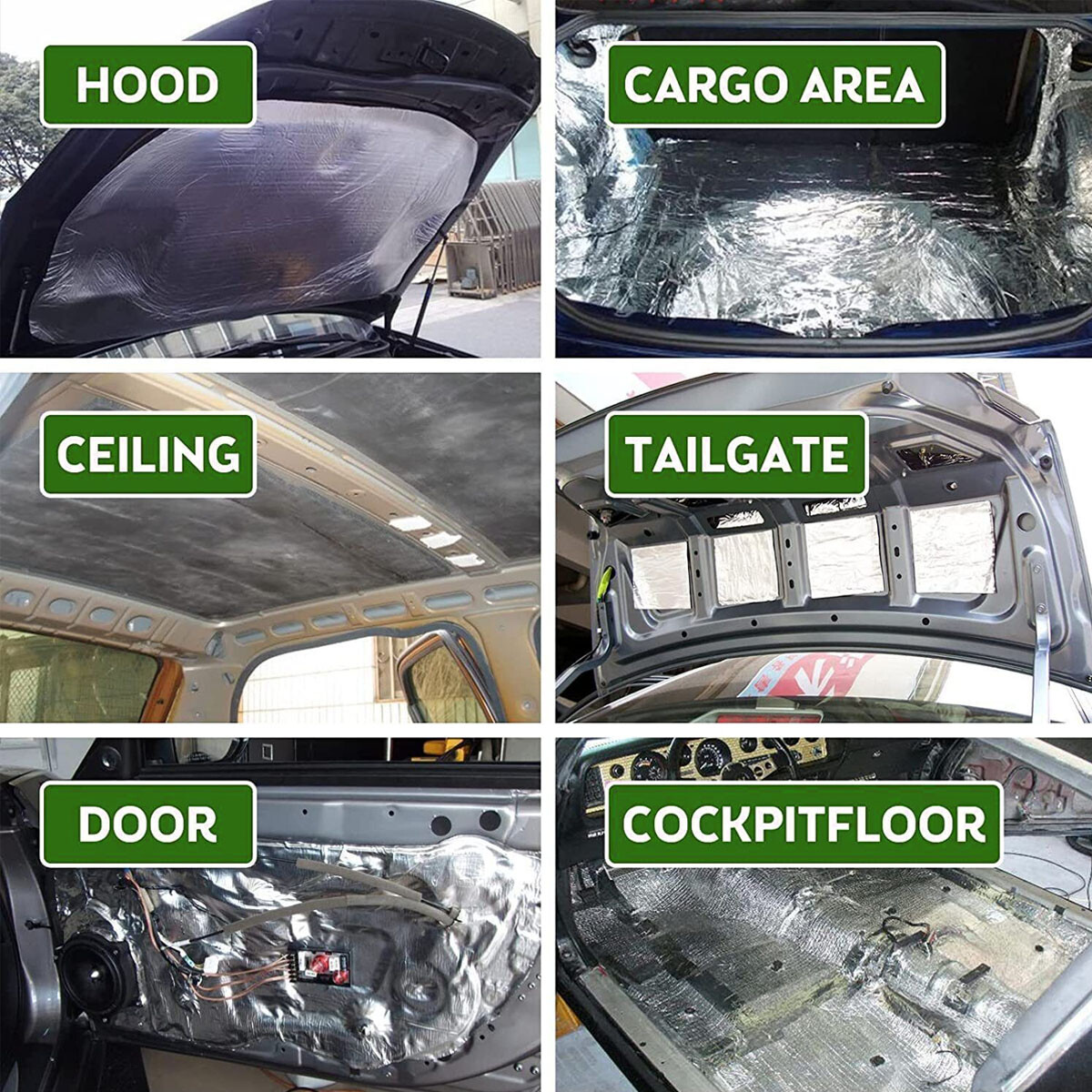 30pcs Self-adhesive Fireproof Sound Deadener Heat Insulation Mat Car ...