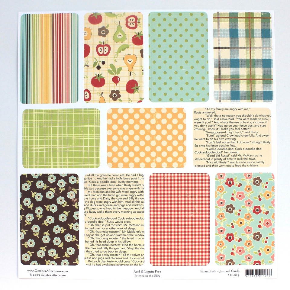 October Afternoon FARMHOUSE Scrapbook Paper 12 x 12 Collection SINGLES ...