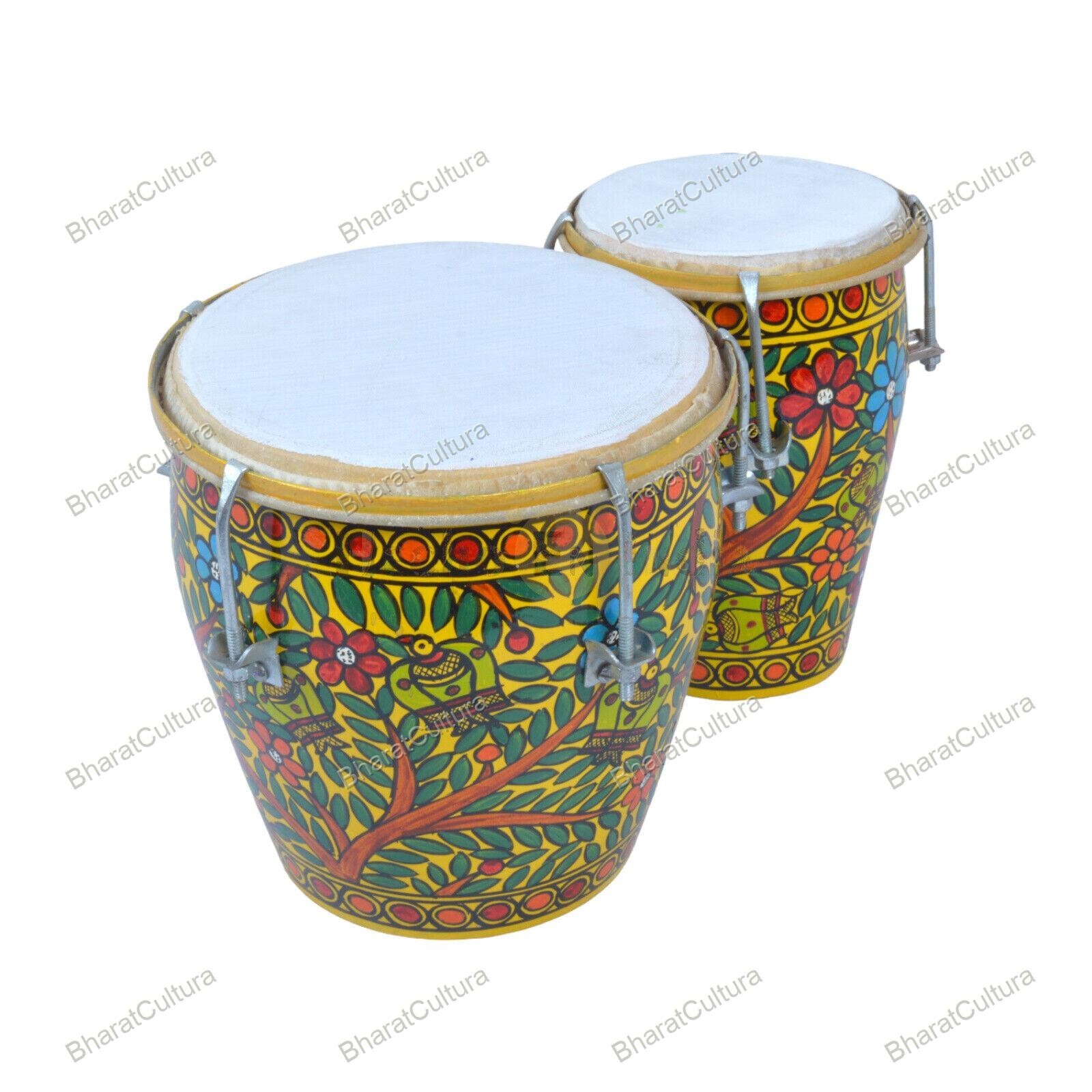 New Folk Musical Instrument Printed Bango Wooden Bongo Drum Set | eBay