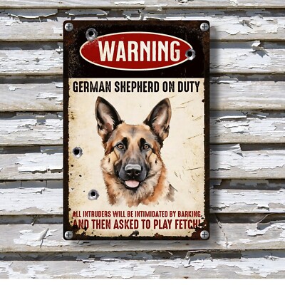 Funny German Shepherd Welcome Sign For Front Door - 8"x12" / 12"x18 ...