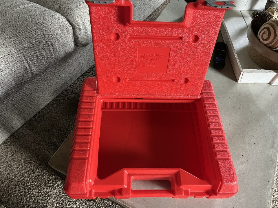 Lego Storage Container Vintage 1985 RED Plastic Case Carry Box 15x12x4 ...