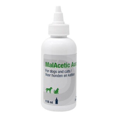 Dechra MalAcetic Aural Apple Ear Cleaner for Cats and Dogs 118ml Bottle ...