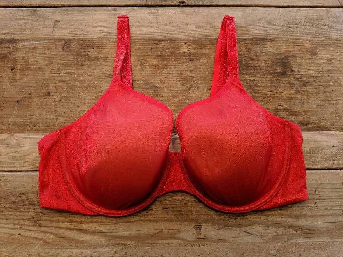 Victoria's Secret Bright Cherry Glitter 32D Bare Angelight Full ...