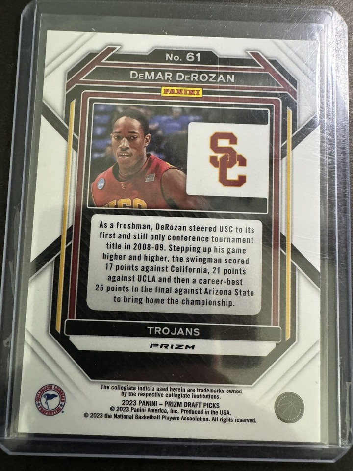 2023-24 Panini Prizm Draft Picks Demar Derozan #61 Purple Wave Shimmer ...