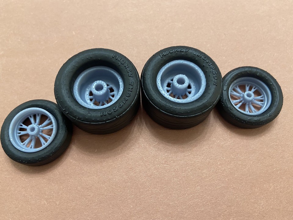 Resin 17/15 Scale inch Weld V-Series Drag Wheels With Cheater Slicks 1/ ...