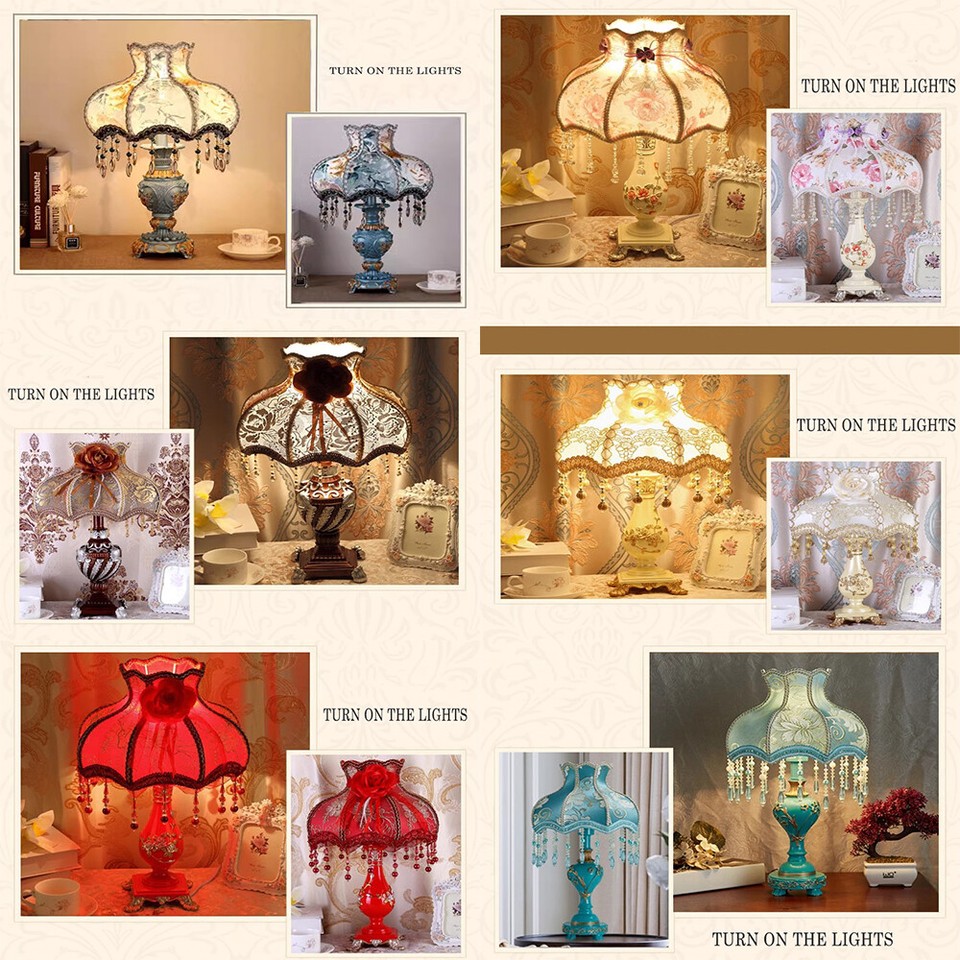 Retro European Lamp Shades Fringe Crystal Light Shades Romantic Table ...