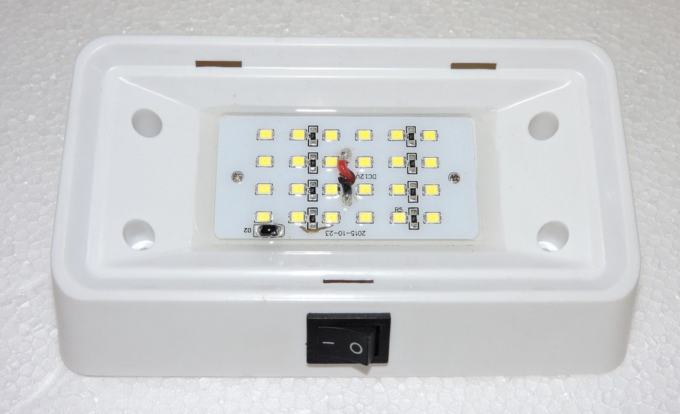 12V Light Fixture LED RV Exterior Porch Utility Light w/switch Clear ...