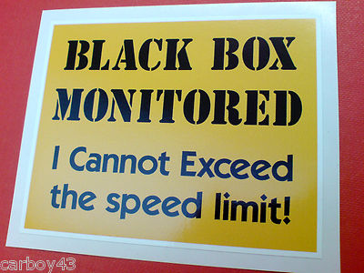 BLACK BOX MONITORED Young Driver Car Insurance Warning Sticker Decal 1 ...