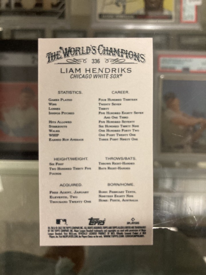 2022 Topps Allen & Ginter Black Mini #336 LIAM HENDRIKS | eBay