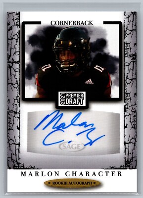 CRIMPED Marlon Character 2021 SAGE Premier Draft Autographs BLACK A36 ...