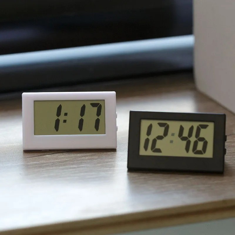 Mini Digital Clock LED Display Desk Table Temperature Time Alarm Home ...