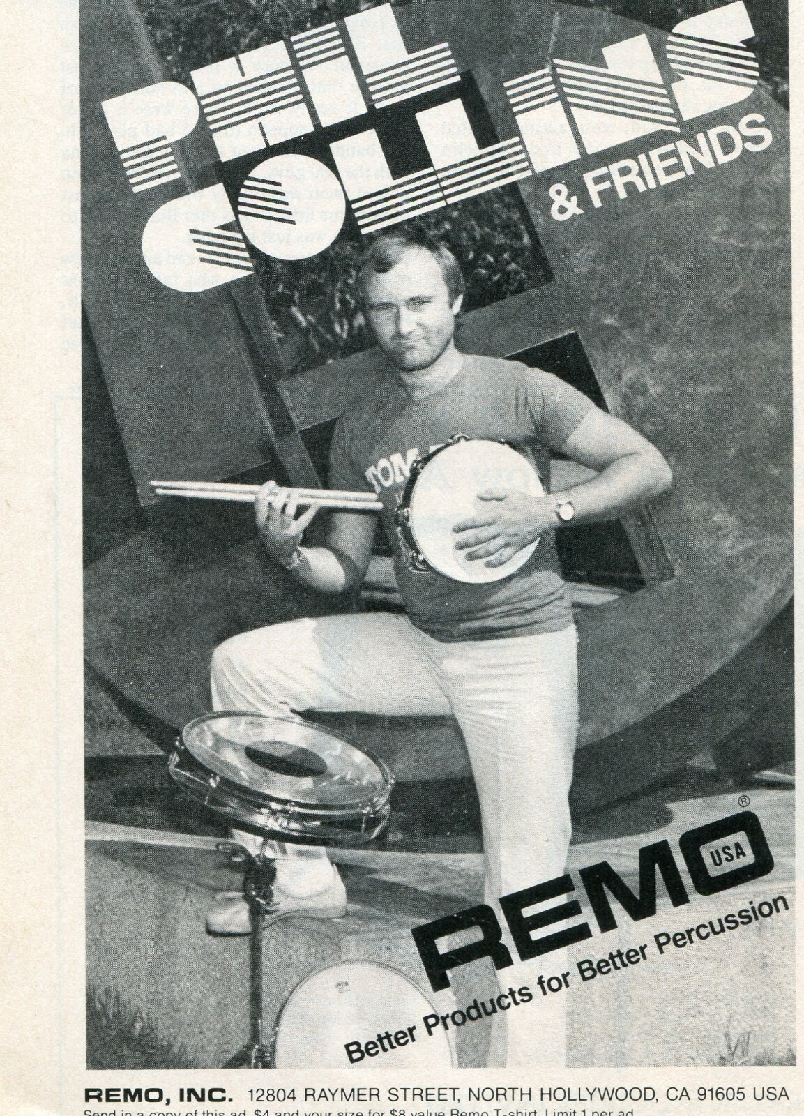 1985 small Print Ad of Remo Roto Toms w Phil Collins | eBay