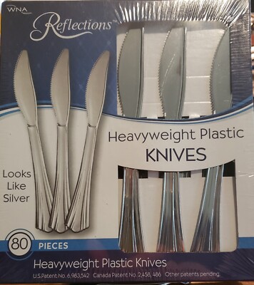 New Reflections Heavyweight Plastic Knives Silver 80 pieces Disposable ...