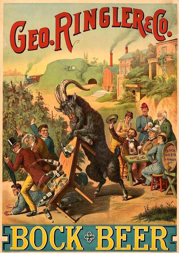 BOCK BEER *2X3 FRIDGE MAGNET* VINTAGE ADVERTISEMENTS GERMAN STRONG ...