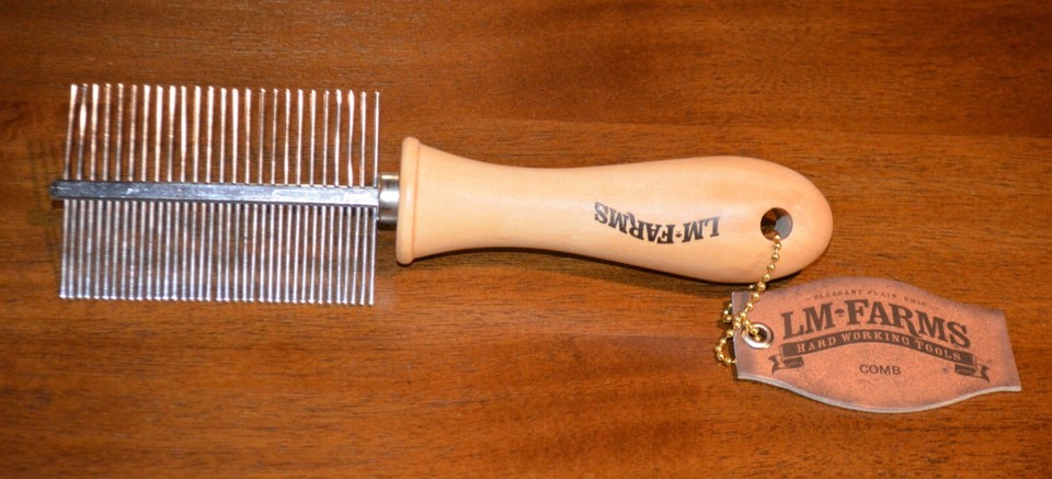 Lot of Three (3) LM Farms Dog Grooming Double Sided Fur Combs, Wood ...