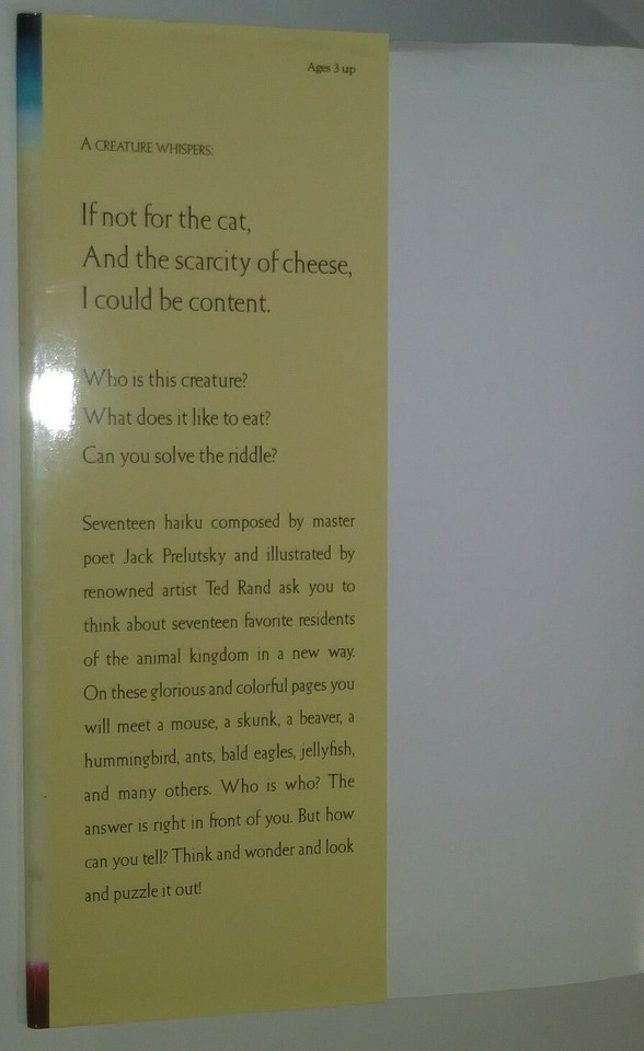 If Not for the Cat by Jack Prelutsky Illustrator Ted Rand 1st ED Haiku ...