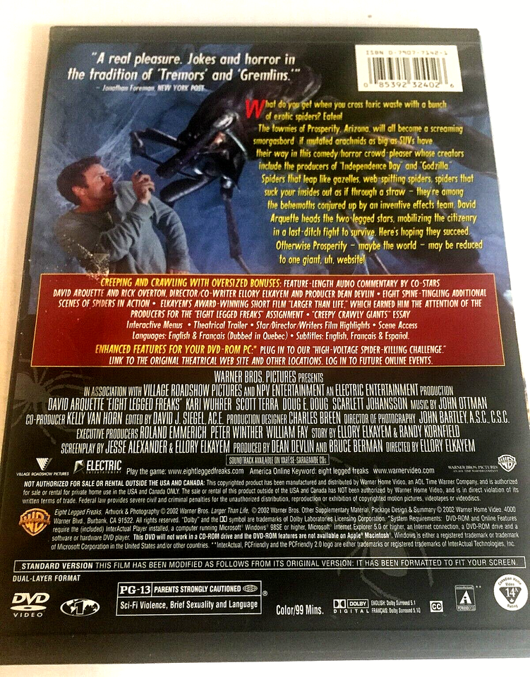 Eight Legged Freaks DVD Full Screen Ships Free Same Day With Tracking ...