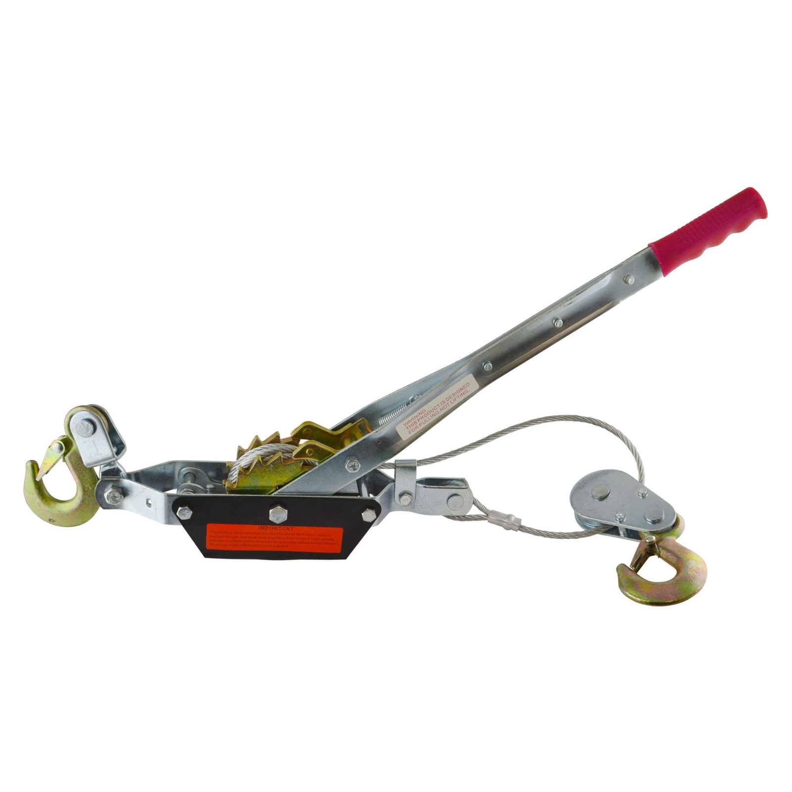 2 Ton Hand Power Wired Cable Puller Winch Turfer Pulley Soft Grip ...