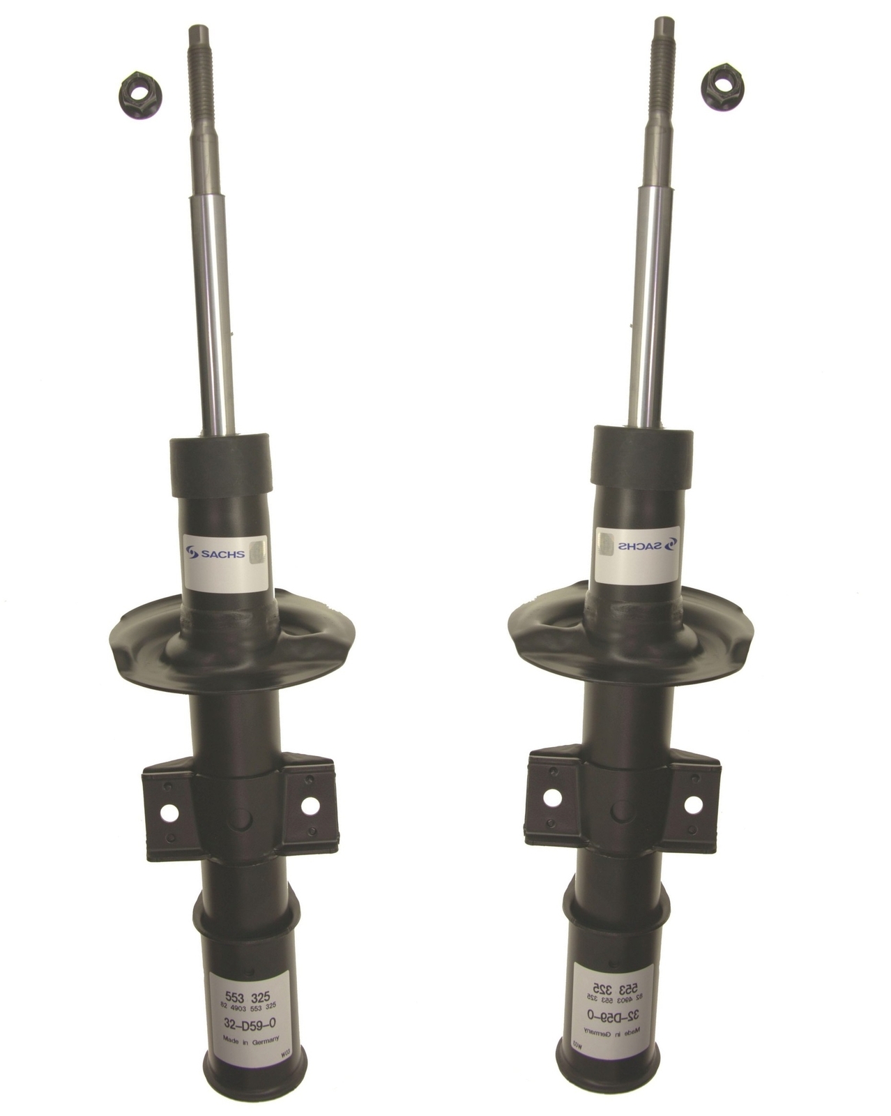 Pair Set of Front Left and Right Sachs Struts Marked 5W F1 W3 For Volvo ...