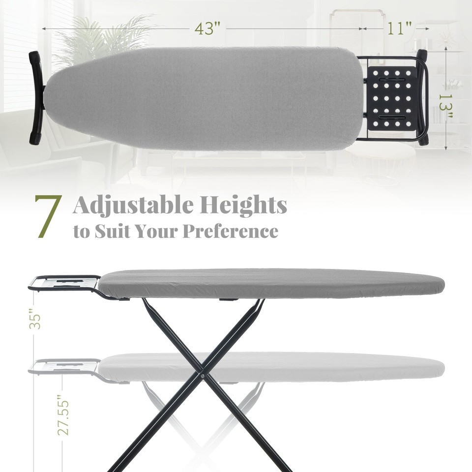 Ironing Board Full Size, 43"x13" Heavy Duty Compact Ironing Board with ...