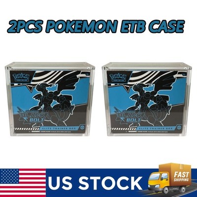 2 PCS POKEMON ETB ACRYLIC DISPLAY CASE MAGNETIC LID PROTECTOR CASE US ...