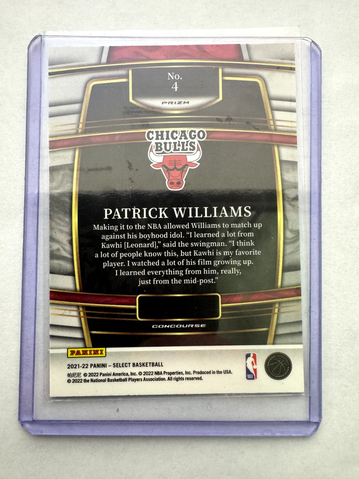 2021-22 Panini Select Concourse #4 Patrick Williams Green White Purple ...