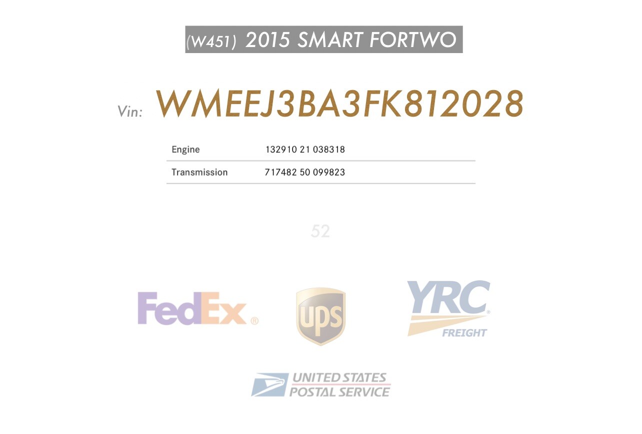 W451 SMART FORTWO 2015 1.0L POWER STEERING RACK & PINION 4514600851 OEM ...