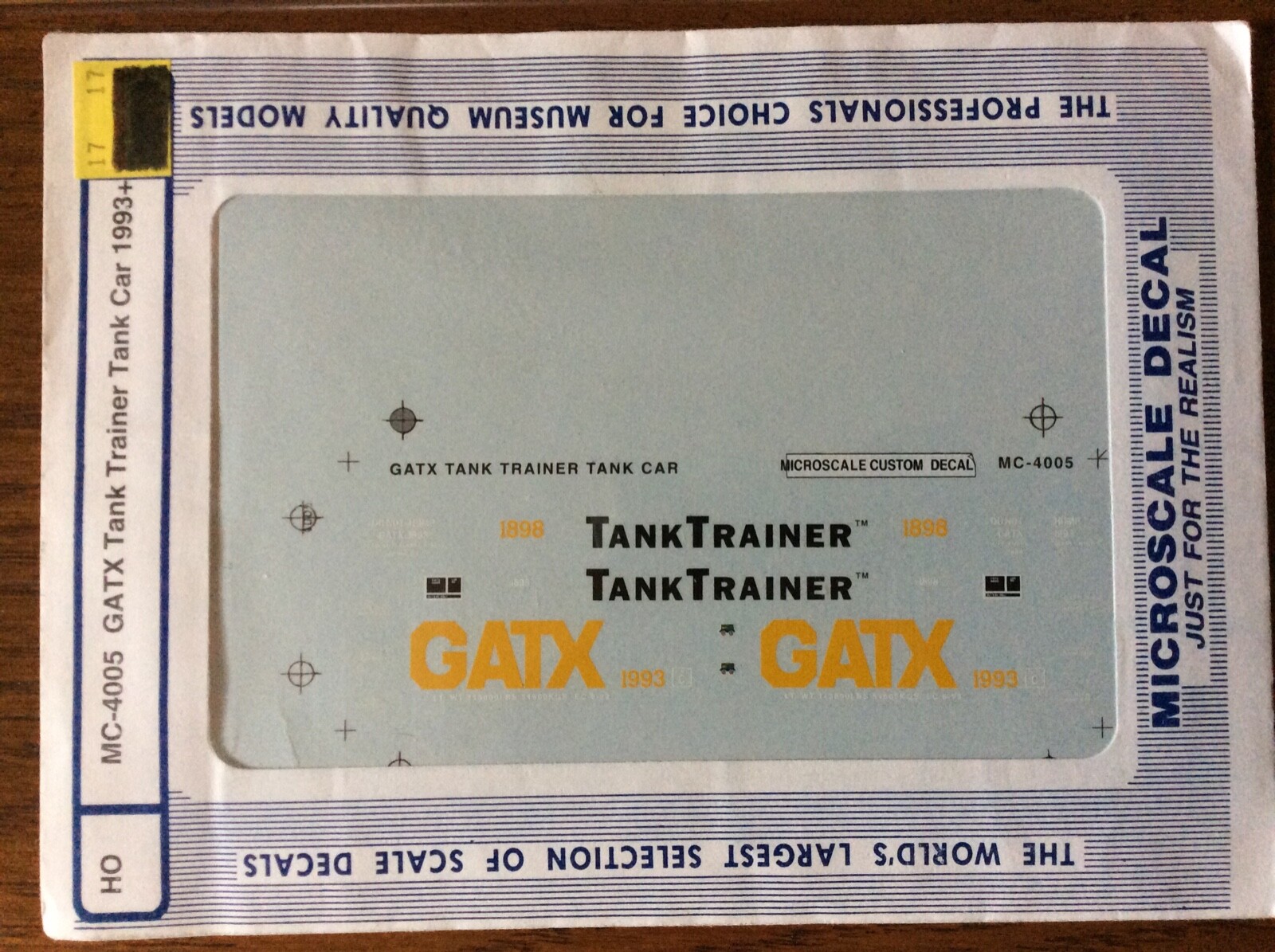 MC-4005 HO Scale Microscale Decals MC-4005 GATX Tank Trainer Tank Car ...