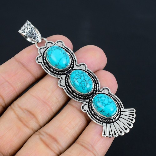 Santa Rosa Turquoise Gemstone Handmade 925 Silver Jewelry Pendant For ...