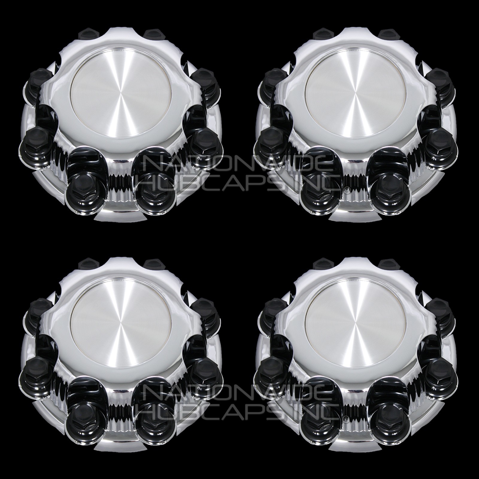 Chevy GMC 8 Lug Chrome Wheel Center Hub Caps Nut Covers for Alloy ...