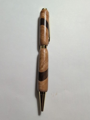 # 26 Handmade Hand Turned Maple Burl With Walnut Strip Wood Gold Trim ...