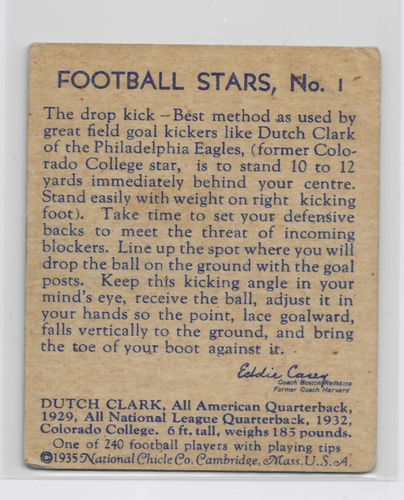 1935 National Chicle Dutch Clark #1 RC HOF Rare | eBay